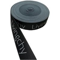 China Printed Elastic Polyester Knitted Webbing With Custom Logo For Garment for sale