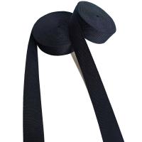 China Polyester Plain Webbing Strap 1 Inch Black Soft Thin Tape for sale