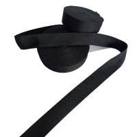China Polyester Plain Webbing Strap 1 Inch Black Soft Thin Tape for sale