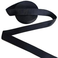 China Polyester Plain Webbing Strap 1 Inch Black Soft Thin Tape for sale