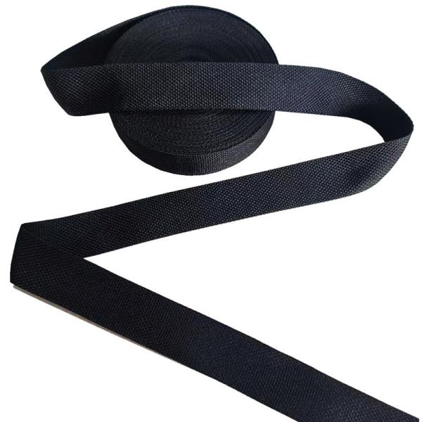 Quality Polyester Plain Webbing Strap 1 Inch Black Soft Thin Tape for sale