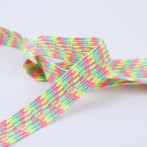 Quality Versatile Braided Elastic Colored Flat Polyester Rubber Band For Skipping Bags for sale