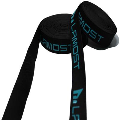 中国 ポリエステルプリント弾性ニットウェビング カスタムロゴ 低MOQ サイクリングジャージ用 販売のため