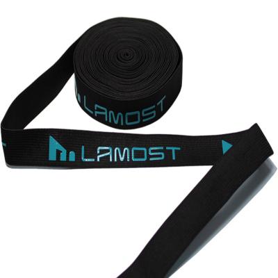 中国 ポリエステルプリント弾性ニットウェビング カスタムロゴ 低MOQ サイクリングジャージ用 販売のため