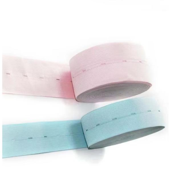 Quality Fetal Heart Monitoring Buttonhole Elastic Polyester Knitted Adjustable Waistband for sale