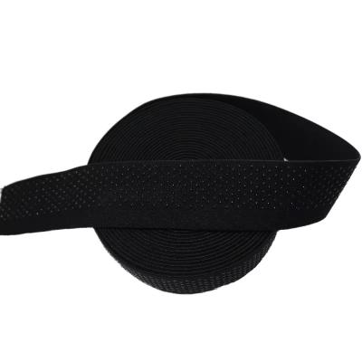 China Swimwear Silicone Dot Elastic Tape High Quality 1 Inch Anti slip Gripper Elastic Webbing for Sportswear for sale