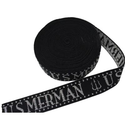 中国 Glitter Jacquard 女性用エラスティックバンド ヘアバンド ルレックス 柔らかい輝かしいカスタムロゴ 腰帯 販売のため