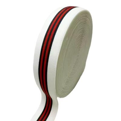 China Polyester Elastic Waistband Plain Striped Weave Custom Color Webbing For Garment for sale