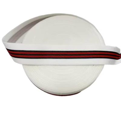 China Polyester Elastic Waistband Plain Striped Weave Custom Color Webbing For Garment for sale