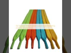Flat Shoelace 100% Polyester Custom Color Drawstring Cord For Sneaker Shoes