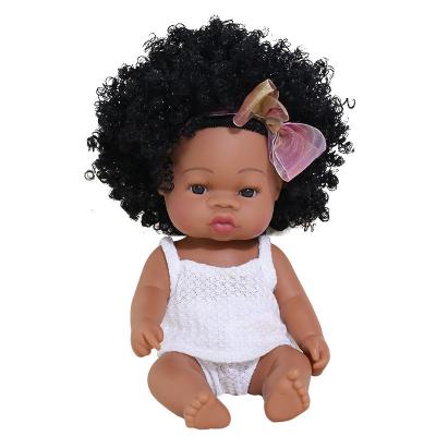 Cina Dolly di gomma africana rinata da 14 pollici e 33 centimetri con giubbotti e fasce da testa per ragazze in vendita