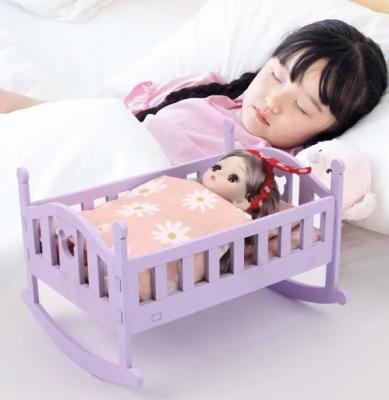Cina Casa delle bambole in legno Letto Culla per bambini 6 pollici Bambole accessori per bambole per bambini in vendita