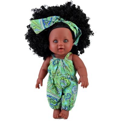 Cina African Black Doll 35cm Vinyl Dolls customizabile scatola regalo per bambini in vendita
