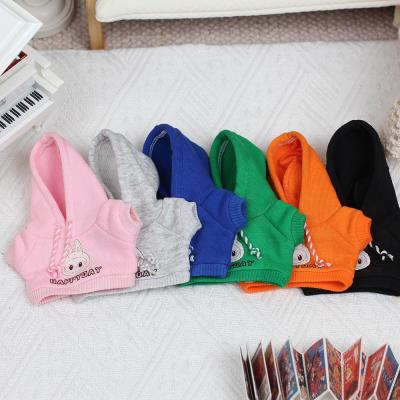 China Luxuriöse 17cm Pull Stoff Puppe für Jungen berühmtes Herz Macaron Labubu mit Vinyl Gesicht nur Kleidung in einer mysteriösen Box zu verkaufen
