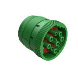 China Durable DIP Connector featuring green color thermoplastic shell and multiple terminal options designed for electronic connections for sale