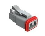 China Amphenol AT06-2S DIP Connector Grey Thermoplastic Housing -55°C to +125°C ROHS for sale