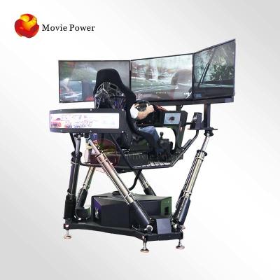 中国 シミュレーターを運転する携帯用9Dバーチャル リアリティのカー レースのシミュレーター6 Dof 3スクリーンの操縦室4D 販売のため