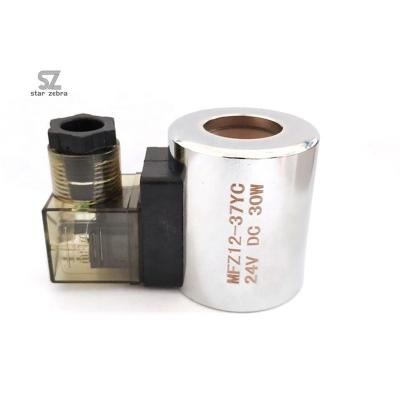 China 24V 12VDC 30W Inner Hole 23mm Length 51mm Excavator Hydraulic Solenoid Valve Coil with Black for sale