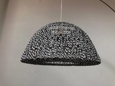 Cina Attaccatura d'annata tessuta a forma di scodella di lana dell'ombra di lampada della corda del filato in vendita