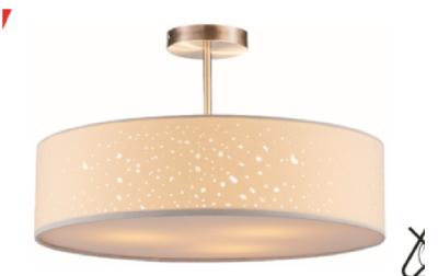 Cina Ombra di lampada del soffitto del fusto metallico di TC 3*E14 con singolo o tre leggeri in vendita