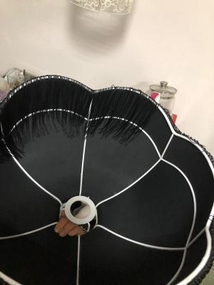 Cina Indietro tonalità di lampada d'annata del paralume della frangia della nappa di 2 strati con frangia in vendita