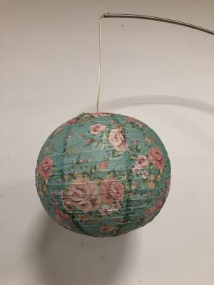 Cina paralumi della camera da letto dei bambini della carta di forma della palla di 300mm con il fiore stampato in vendita
