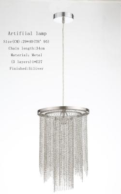 Cina Lampada di pendente con i collegamenti a catena d'argento in vendita