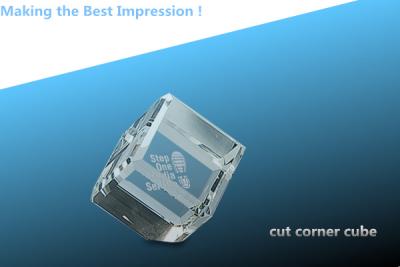 China cut corner cube/crystal cube/glass cube for sale