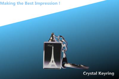 China led keychain/3D laser crystal keyring/crystal rectangle key ring/rectangular key chain à venda