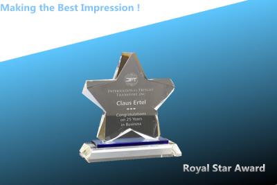 China crystal royal star award/crystal star award/crystal star award/crystal royal star trophy for sale
