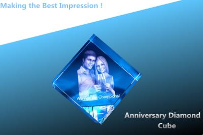 China anniversary diamond/3d laser crystal diamond/cut corner crystal cube/crystal rectangle à venda