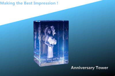 China Anniversary crystal photo frame/3D crystal rectangle/3D CRYSTAL CUBE/LARGE RECTANGLE for sale