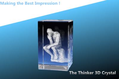 China The Thinker 3D Crystal/3d laser crystal rectangle/crystal cube/3d crystal blocks for sale