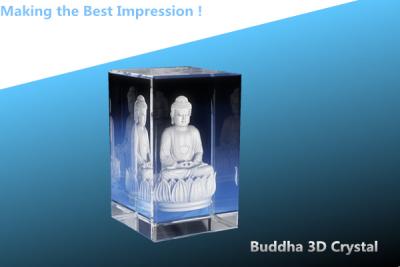 China Buddha 3D Crystal/3D Crystal Award/3D Laser Crystal Rectangle/blank crystal cube award/3D à venda