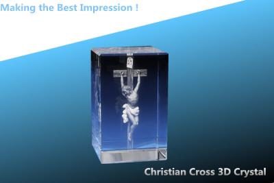 China crystal beveled rectangle/Christian Cross 3D Crystal/blank crystal rectangle/crystal award à venda