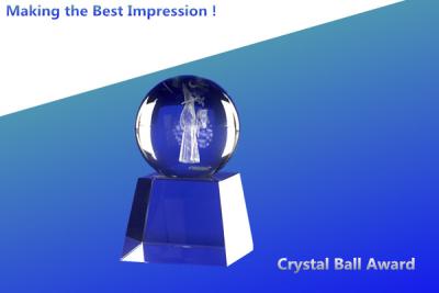 China sphere award/crystal sphere award/crystal ball with base award/blank crystal trophy for sale