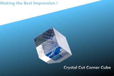 China crystal cube/crystal cut corner cube/blank crystal cube/3D laser crystal bevelled cube/ à venda