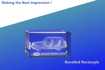 China crystal bevelled rectangle/bevelled crystal cube/crystal 3d engraving train/3d laser cube à venda
