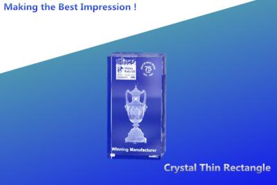 China thin crystal rectangle/blank thin crystal rectangle/crystal 3d laser engaving thin blocks for sale