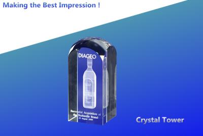China 3d crystal dome tower trophy/blank crystal tower award/crystal awards/crystal 3d awards for sale