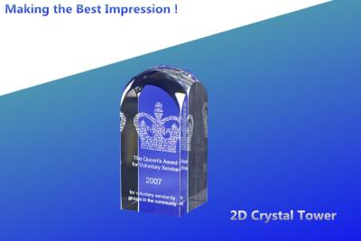China 2d crystal tower award/blank 2d laser crystal dome tower award/crystal trophy/3d trophy for sale