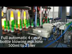 Vollautomatische 4-Hohlflaschen-Blasenblasmaschine 500 ml bis 2 Liter