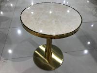 China 60cm White Marble Top Side Table for sale