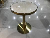 China 60cm White Marble Top Side Table for sale