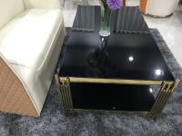 China Rectangle Shape 120*70cm Gold Plated Coffee Table for sale