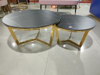 China Solid Frame 80cm 45cm Gold Plated Coffee Table for sale
