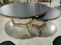 China Solid Frame 80cm 45cm Gold Plated Coffee Table for sale