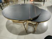 China Solid Frame 80cm 45cm Gold Plated Coffee Table for sale