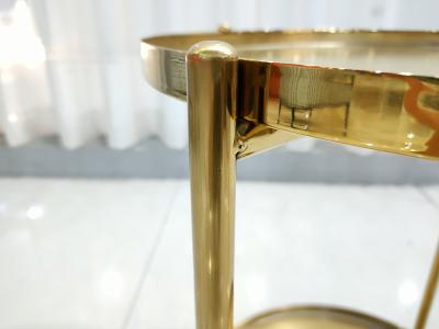 China Space Saving 50cm 52cm Gold Plated Coffee Table for sale
