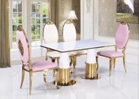China High Temperature Resistant 76cm Stainless Steel Marble Dining Table for sale